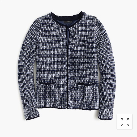 J. Crew | Jackets & Coats | J Crew Tweed Sweater Jacket With Fringe ...